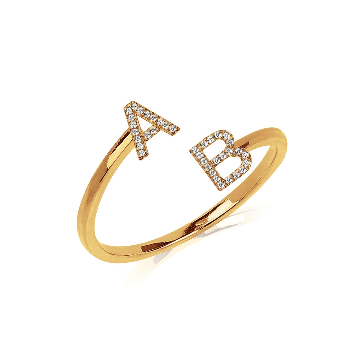 Double Initial Ring – Anaqa Jewels